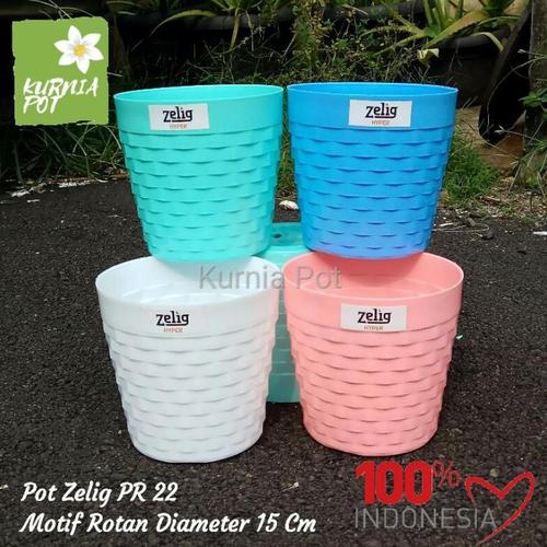 Jual Pot Tanaman Bunga Zelig PR 22 Rotan Diameter 15 Cm Warna - Biru ...