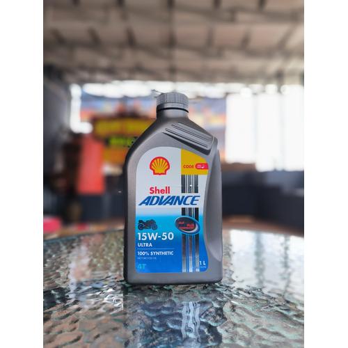 Jual Oli Motor Synthetic Sport Shell Advance Ultra 4T 15W-50 1L 100% ...