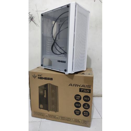 Jual Gaming Case ATX NYK Nemesis Arkais T55 | include 3 Fan RGB, White ...