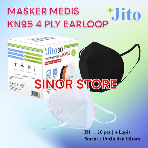 Jual Masker Medis 3D KN95 4 Ply Earloop Mask - Putih, JITO KN95 - Kab ...