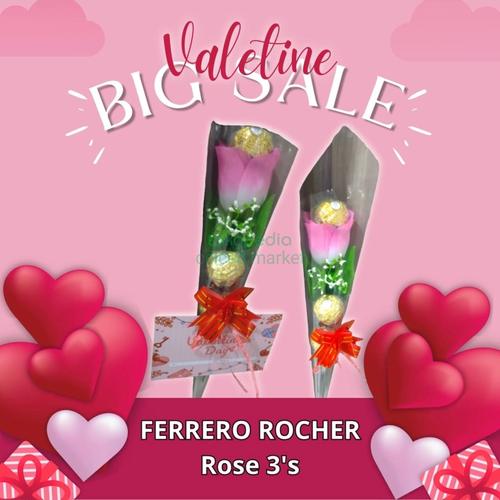 Jual Ferrero Rocher isi 3 Pcs Free Single Rose Dan Kartu Ucapan ...