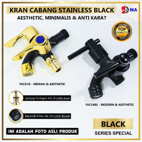 Jual Kran Cabang Shower hitam minimalis MURAH - Keran air cabang double ...