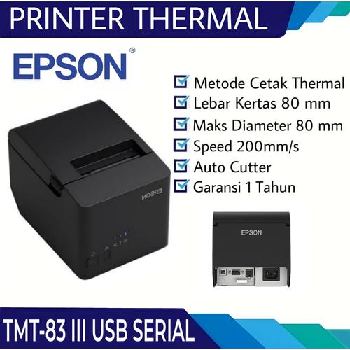 Jual PRINTER EPSON TMT82 PORT USB 80 MM AUTOCUTTER GARANSI 1 TAHUN ...