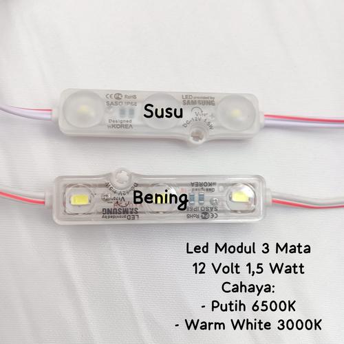 Jual Modul led strip 3 mata samsung 12 volt 1.5 watt bening dan susu - Jakarta Pusat - Terang ...