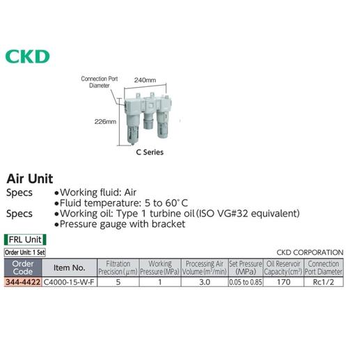 Jual Air Unit FRL Combination Size Rc1/2 CKD C4000-15-WF - Kab. Bekasi ...