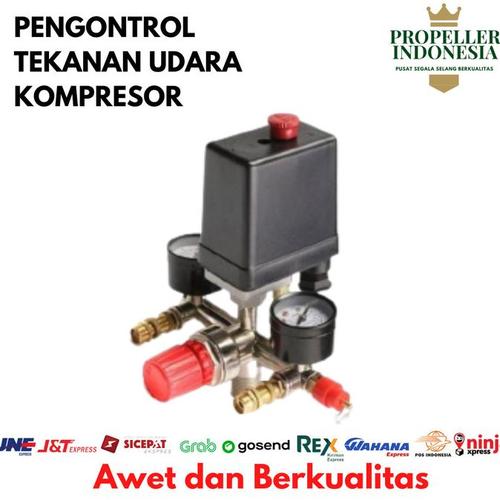 Jual SALE OTOMATIS KOMPRESOR REGULATOR SET PRESSURE DOUBLE GAUGE ANGIN ...