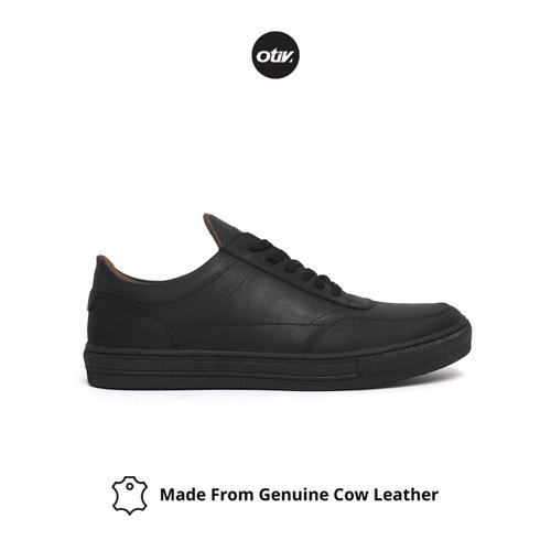 Promo Otiv Athen Black - Sepatu Sneakers Kulit Asli Pria - 41 - Kab ...