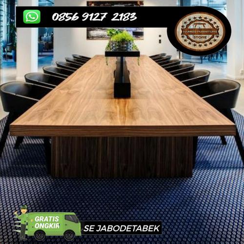 Jual Meja Meeting Kayu Tebal 5 cm - Meja Rapat Kantor 300 × 120 × 75 cm ...