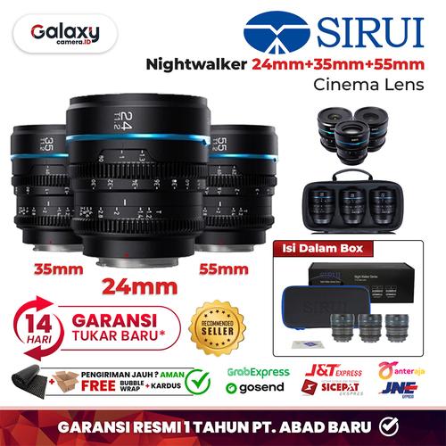 Promo Lensa SIRUI Nightwalker 24mm + 35mm + 55mm T1.2 S35 Cinema Lens ...