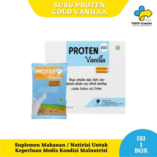 Jual Susu Proten Gold Rasa Vanilla Box isi 20 Sachet / Per Sachet ...