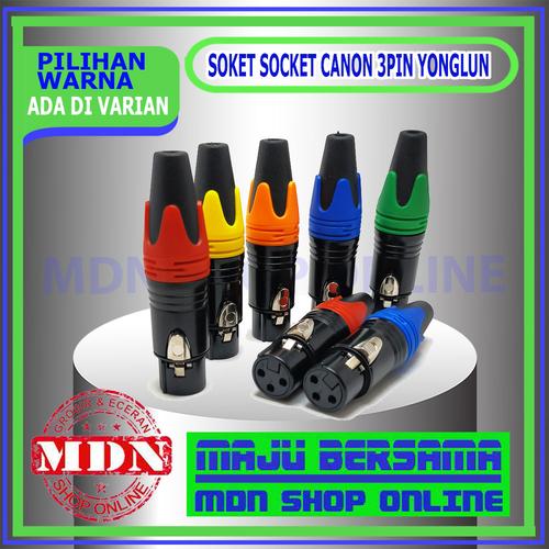 Jual Soket Socket Jack Audio XLR Canon 3pin Yonglun / Jack Mic Female ...