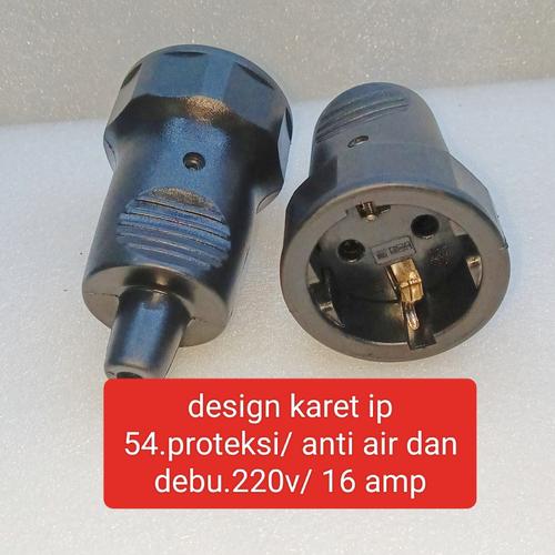 Jual steker karet/colokan female listrik mesin/ kontra female - Kota ...