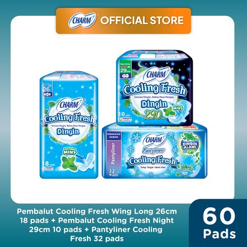 Promo Charm Cooling Fresh Bundle 3 Pcs - Pembalut Day & Night dan ...