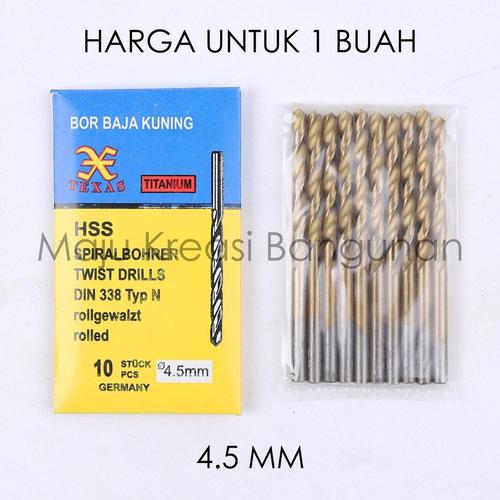 Jual Mata Bor Besi Baja Kuning 4.5mm 4.5 mm Kuningan Twist Drill ...