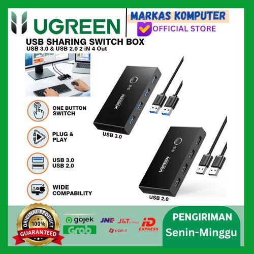 Jual UGREEN Adapter HUB Usb 3.0, Usb 2.0 Sharing Switch 2 for 4 port 5Gbps - 30768-USB3.0 ...