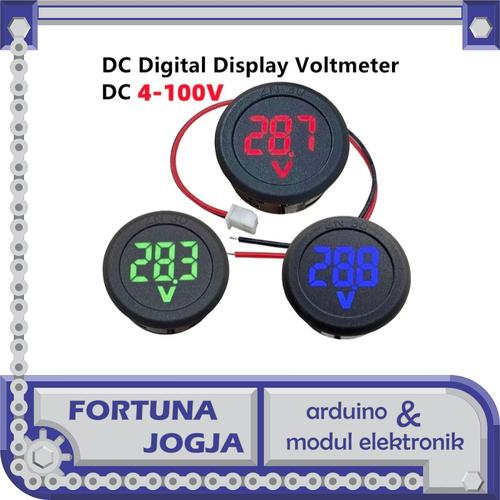 Jual DC Voltmeter Bulat Bundar DC 5-100V dengan Frame - Biru - Kab ...
