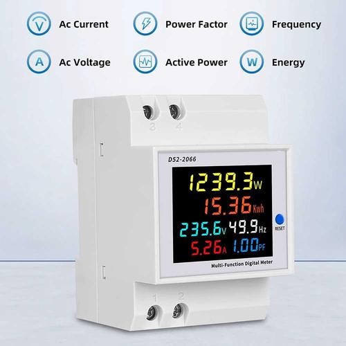 Jual Din Rail Meteran listrik AC 330V 100A multi Meter Volt Ampere Kwh ...