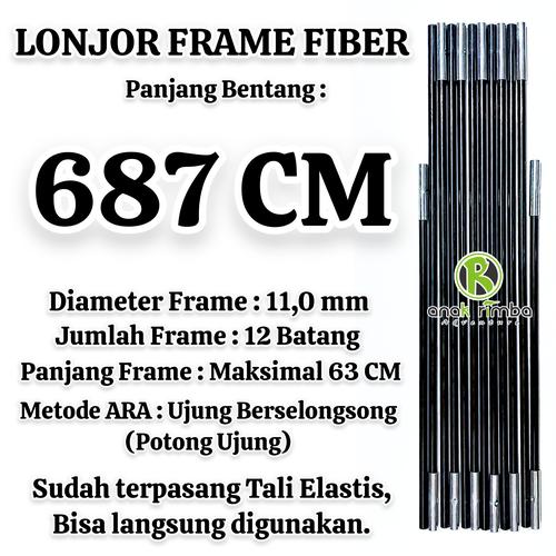 Jual LONJOR FRAME FIBER 687 CM DIAMETER 11 mm TIANG FLYSHEET MELENGKUNG ...