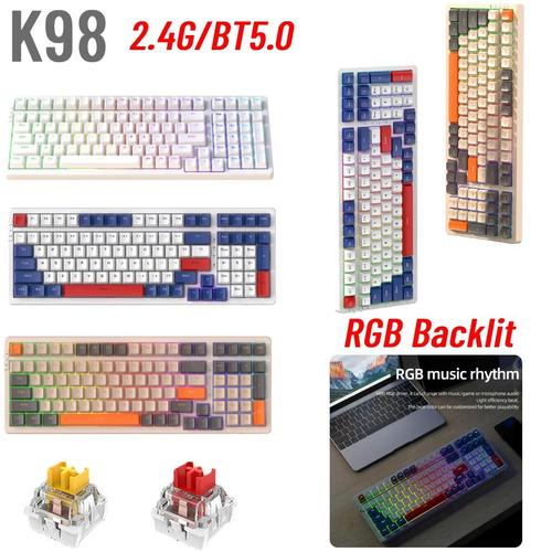 Jual K98 Mechanical Keyboard 2.4GBt5.0 Wireless Gaming Keyboard ...