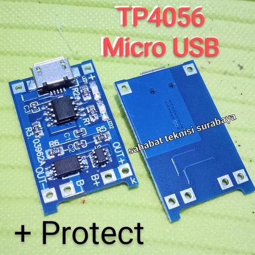 Jual modul cas baterai micro usb | modul charger baterai TP4056 Micro ...