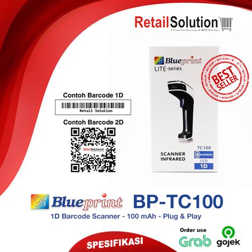 Jual Barcode Scanner 1D Bluetooth Auto Sense CCD - Blueprint TC100 / TC ...