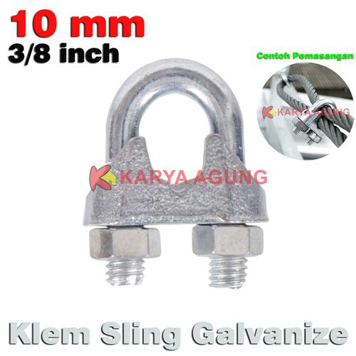 Jual Klem Sling 10mm (3/8") Kuku Macan Tali Seling M10 Wire Rope Clip ...