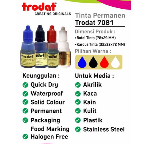 Jual PO Tinta Stempel Permanent / Premium / Tahan Air Trodat 7081 ...