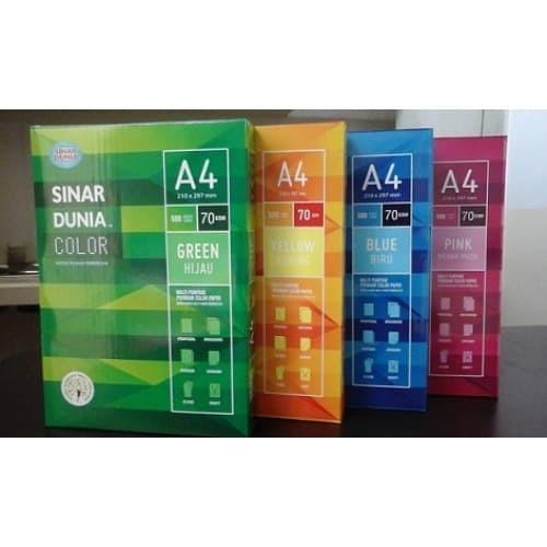 Jual Kertas HVS Sidu A4 70 Gram Warna Biru , Hijau , Kuning , Merah ...