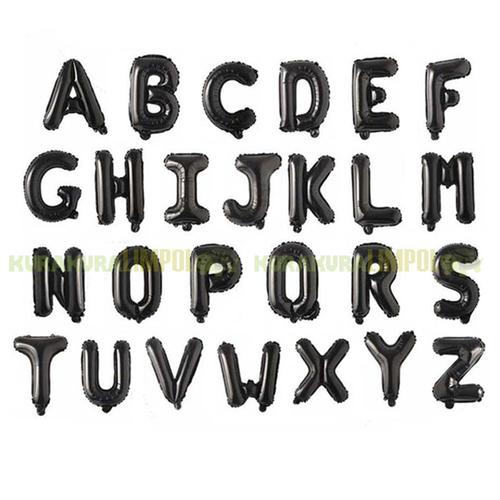 Jual Balon Foil Huruf Hitam ukuran 40 cm Satuan Ecerean Balon Ulang ...