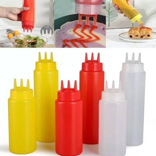 Jual Botol Saus 3 Lubang/Botol Saus Mayonaise 550 ml 700 ml 1000ml ...