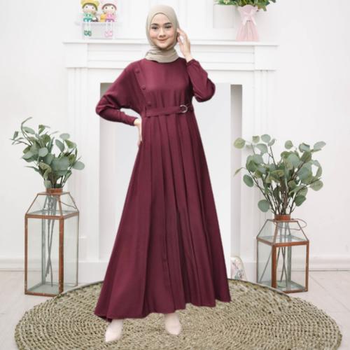 Promo Gamis Terbaru Hitam Polos Simpel Modern Remaja Dress Wanita ...