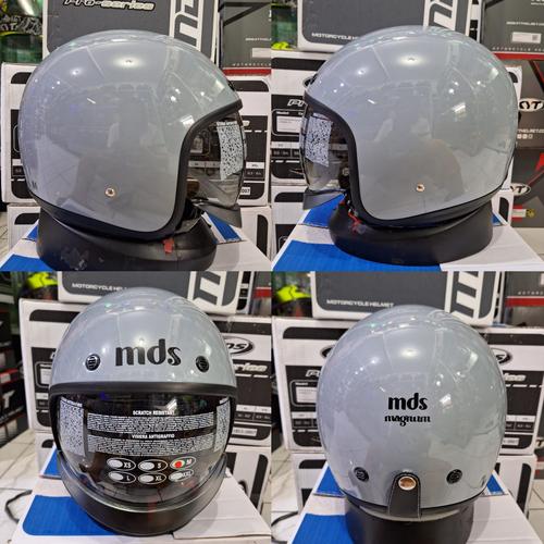 Jual HELM MDS MAGNUM SOLID GREY MDS RETRO - GREY, M - Kab. Bekasi ...