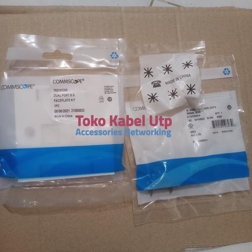 Jual modular Lan cat.6 + telpon dan facplate Amp commsope komplit set ...