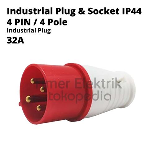 Jual Industrial Plug & Socket IP44 4 Pin / 4 Pole 32A Berbagai Variant ...