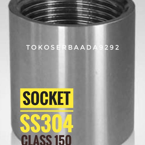 Jual Socket / Coupling SS304 class 150 4" inch (DN100) , socket drat ...