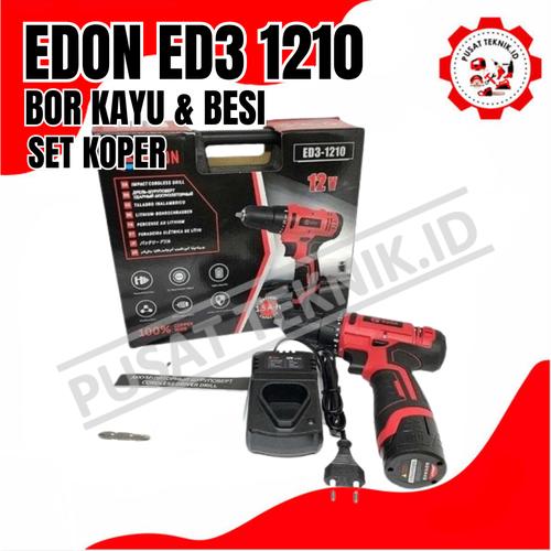 Jual Bor Cordless Edon 12V Lithium Lv 3 1210 Koper 2 Baterai Bor EDON ...
