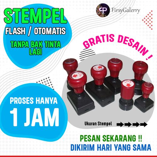 Promo Stempel Flash / Warna / Otomatis |Free Custom Desain |Proses Kilat!!!! - 2 warna, Kecil ...