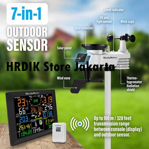 Jual Wifi Wireless Weather Station Rain Gauge Sunlight Dew Point UV ...