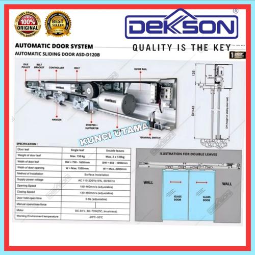 Jual automatic sliding door dekkson ASD-D120B auto door dekson pintu sensor - UNIT + PSANG(L ...