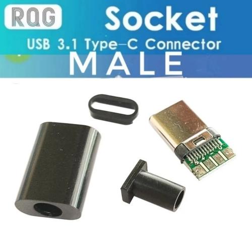 Jual Soket USB 3.1 Type C Male Plug Plus Casing - Hitam - Kab. Sleman - Rudi Story | Tokopedia