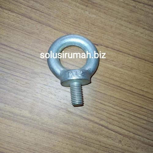 Jual Mur Baut Eye Bolt Eyebolt M12 Baut Tutup Cantolan Galvanis Hook ...