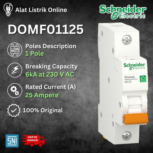 Jual DOMAE MCB 25A AMPERE 1P 1 POLE PHASE SCHNEIDER 6000A - Kab. Tangerang - Alat Listrik Onlen ...