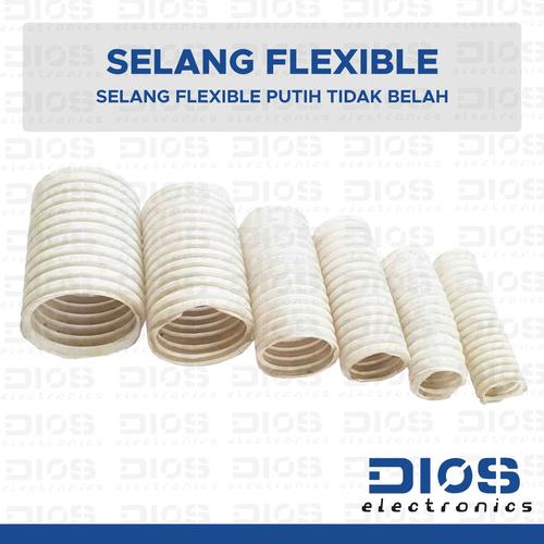 Jual Selang Fleksibel Flexible Conduit Putih Plastik TIDAK BELAH ...