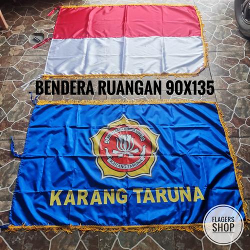 Jual [PAKET] BENDERA RUANGAN INDONESIA + KARANG TARUNA UKURAN 90x135 CM ...