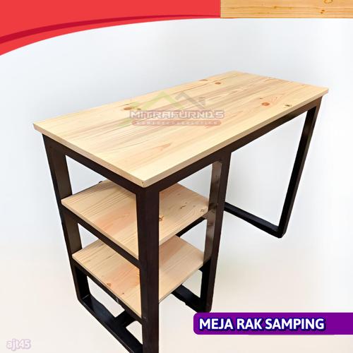 Jual MEJA RAK MEJA KOMPUTER KAYU JATI BELANDA - KAKI PUTIH, 120x60x75cm ...