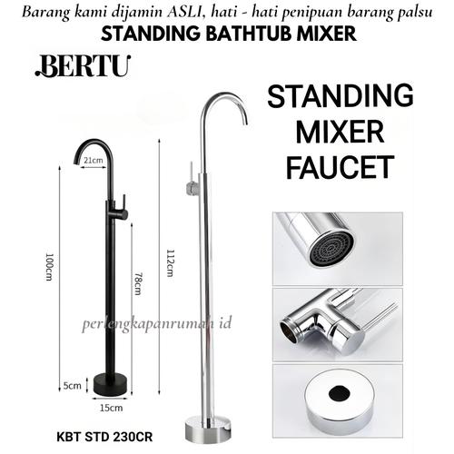 Jual KRAN BATHTUB STANDING BLACK HITAM KERAN MIXER PANAS DINGIN LANTAI ...