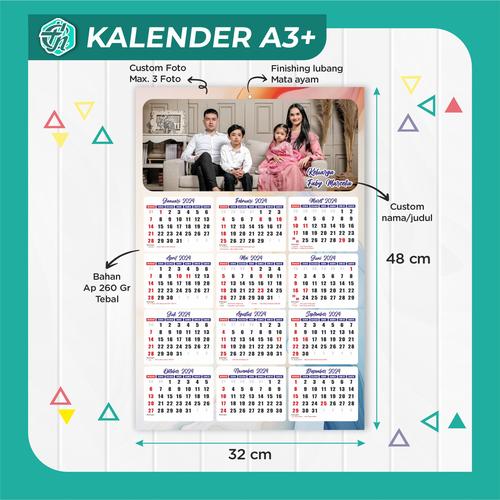 Jual KALENDER CUSTOM A3+//READY Kalender 2024 CUSTOM Aesthetic 1 Lembar ...