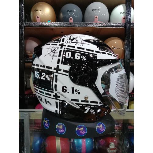 Jual HELM NHK GLADIATOR MOTIF DRC DOUBLE VISOR - WHITE, L - Kota ...