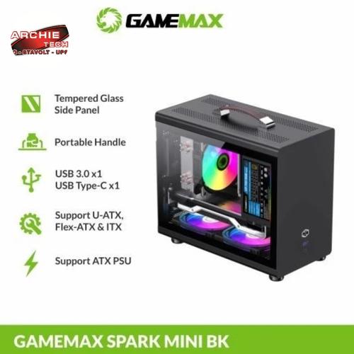 Jual Case Gamemax Spark Mini Black ITX/MATX PC Casing Computer - Kota ...