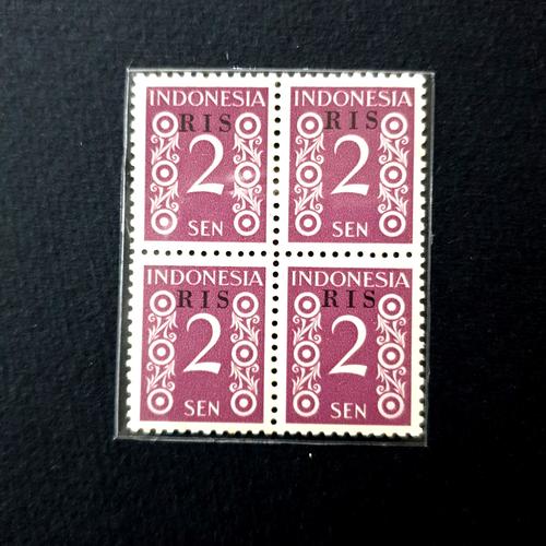 Jual Prangko/Perangko INDONESIA 1950. c.t. RIS 2 Sen, Blok-4 - Jakarta ...